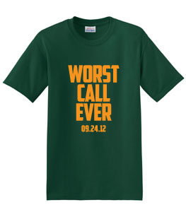 Packers fans sport 'Worst Call Ever' T-Shirts