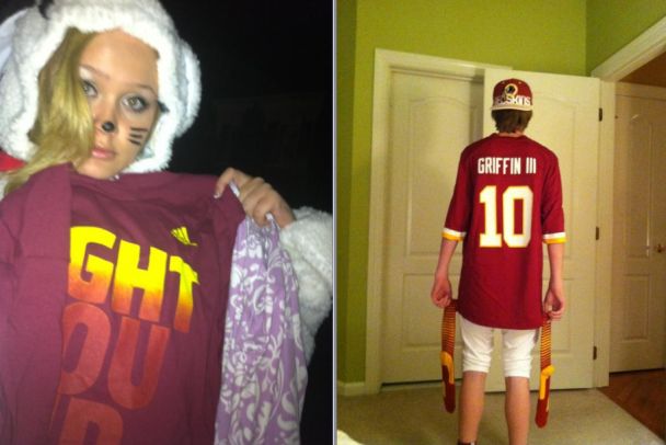 RGIII gives out socks for Halloween
