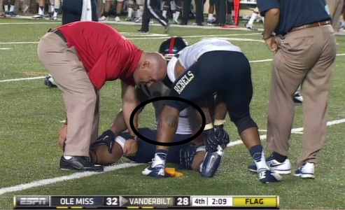 Ole Miss player has 'SEC' logo tattoo on his leg