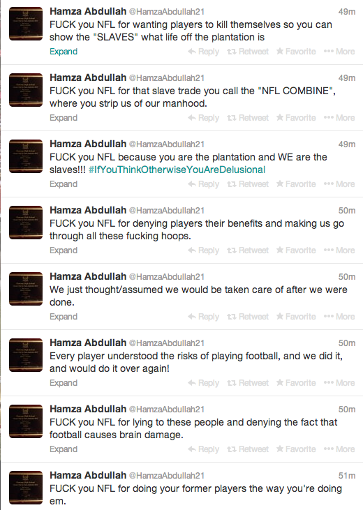Former NFL Player Hamza Abdullah went off on league over Twitter