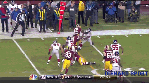 RG3 slips on track after first-down run