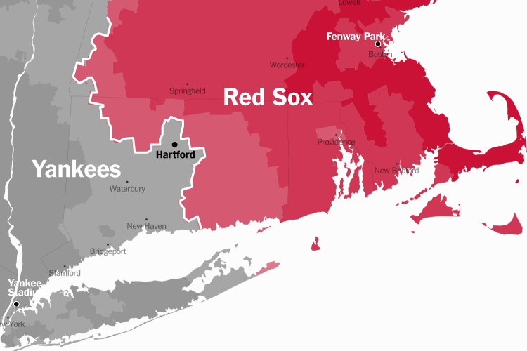 NYT Provides Interactive Map Of Which MLB Team Your Hometown Roots For