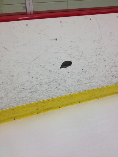 Predators Defenseman Shea Weber Puts Hole In Boards With Slap Shot