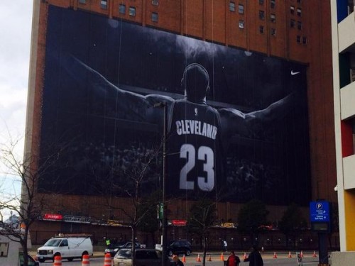 Take A Look At LeBron James' New Billboard Outside The Q