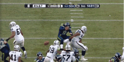 GIF: Raiders Block Seahawks Punt, Recover Ball In End Zone For TD